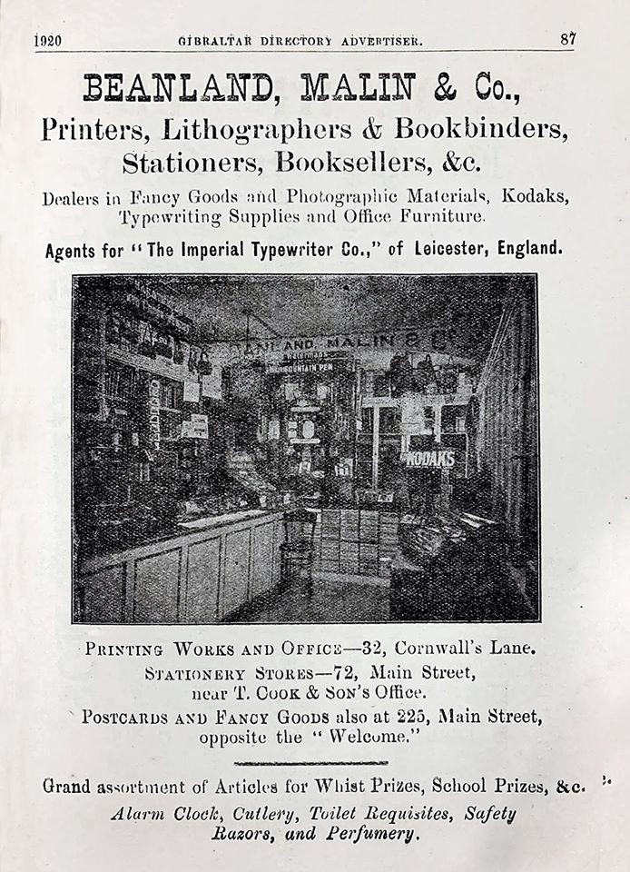 Historical Notes from our Archive Beanland, Malin & Co. Advert