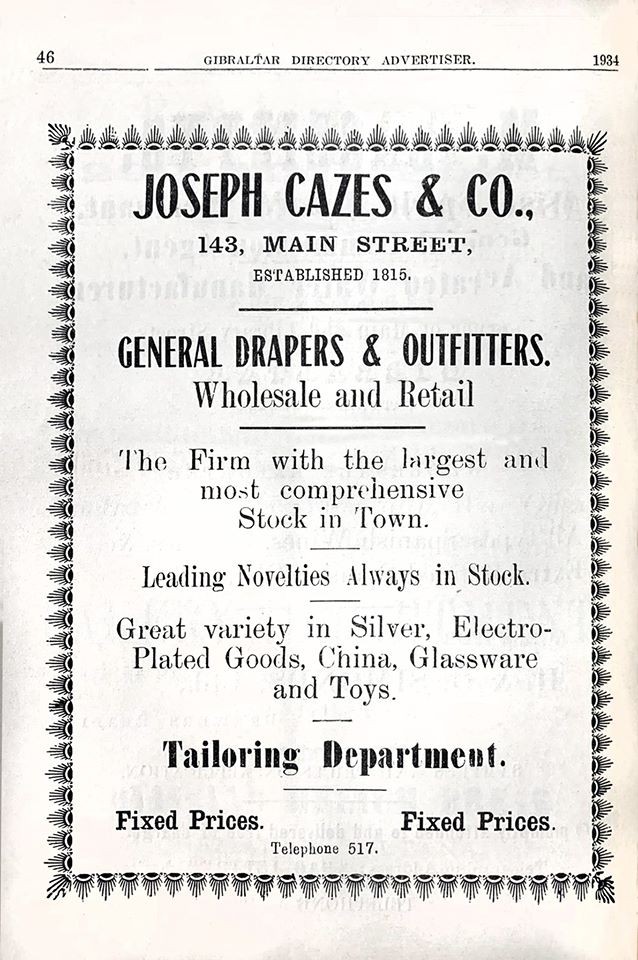 Historical Notes from our Archive Joseph Cazes & Co